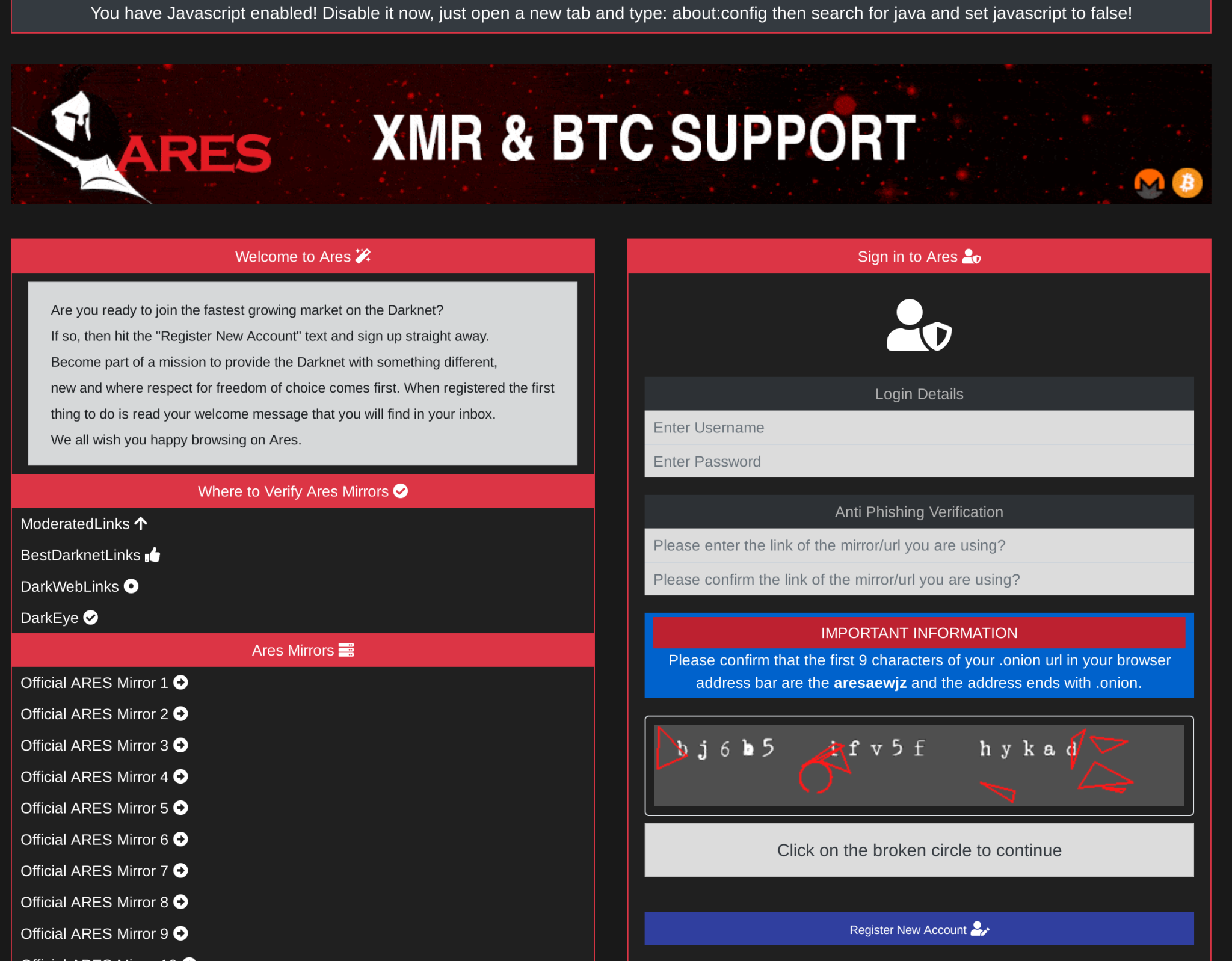 Ares Market Link 2025 – Darknet Pages